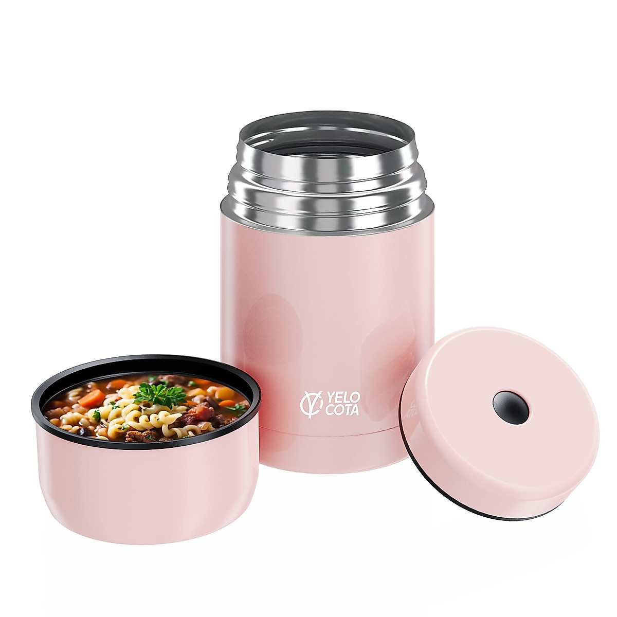 Yelocota Food Jar,27Oz Vacuum Insulated Stainless Steel Lunch Thermos, Leak Proof Wide Mouth Soup Containers,Food Flask for Hot or Cold Food