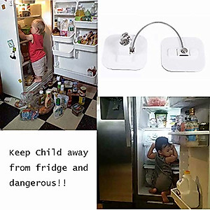 Locks for Refrigerator,2 Pack Fridge Lock with Keys,Lock for a Fridge(White Refrigerator Lock)