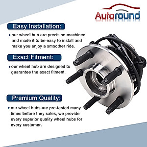 Autoround 515003 (4x4) Front Wheel Hub and Bearing Assembly Replacement for Ford Explorer, Ranger, Mercury Mountaineer, Mazda B3000, B4000