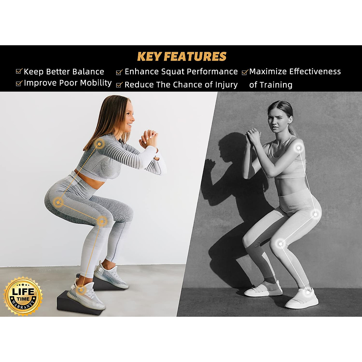 Harderwill 5 In 1 Yoga Foam Wedge Blocks (Pair), Calf Raise Block, Yoga Knee Pads Set, Calf Stretcher, Yoga Wrist Support, Balance, Pushup, Fitness, Pilates, Heel Stretcher, Squat Wedge With Gym Bag