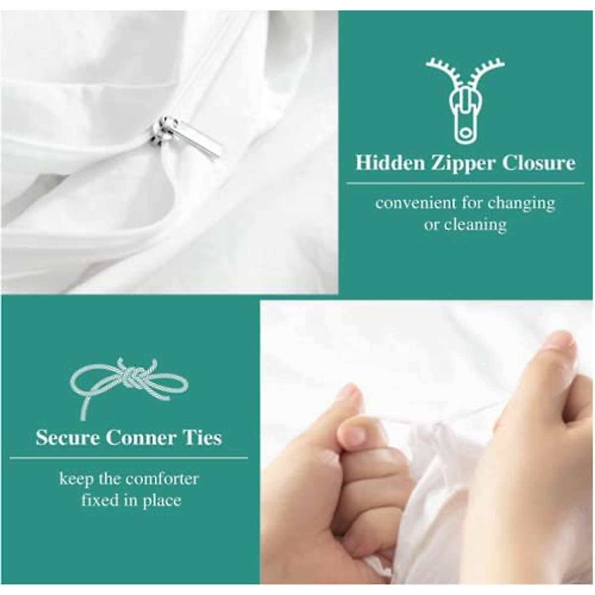 California King Duvet Cover Floral Soft Microfiber Bedding Sets with Zipper 3 Pieces Green Duvet Cover Sets for Women Man Customizable(1 Duvet Cover California King 104x98 + 2 Pillow Cases)