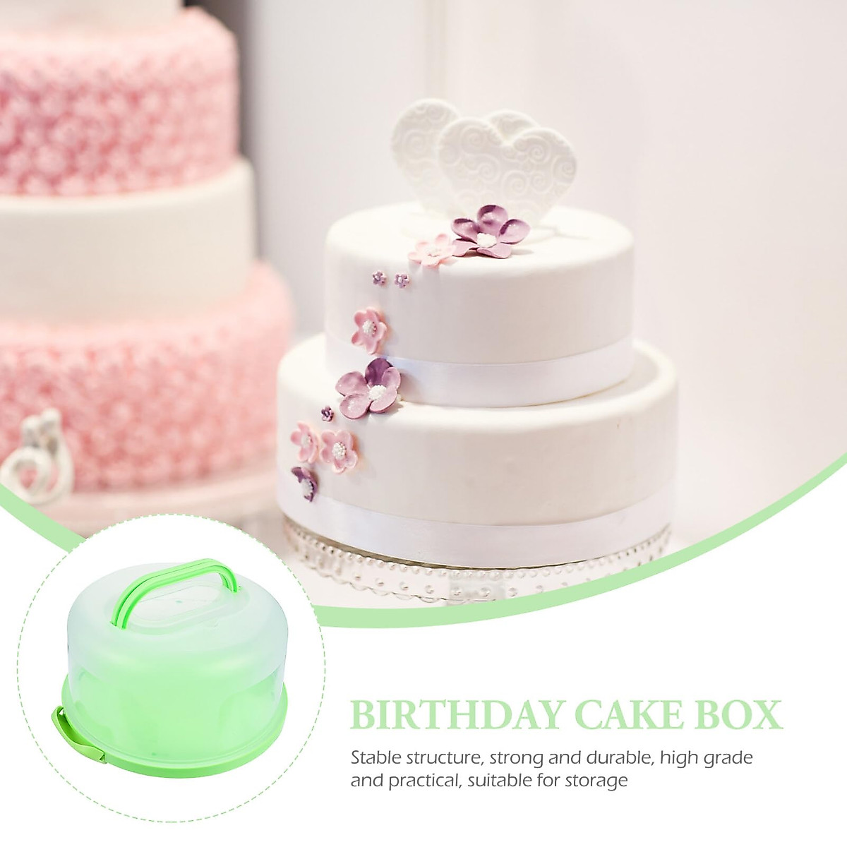 Luxshiny Box Cake Box Dessert Container Cake Holder Cake Container