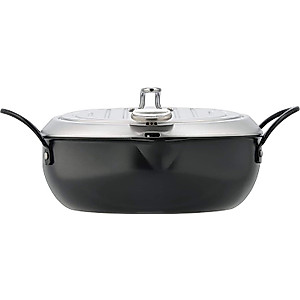 Wahei Freiz TM-9090 Tempura Pot, Imono Koji from Tsubamesanjo, 9.4 inches (24 cm), Iron Lid, Induction Compatible, Made in Japan