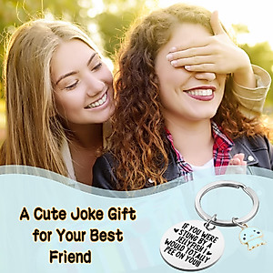 Qibote Friendship Gifts for Women Best Friend Keychain for Women Funny Friend Gifts For Women Girl Birthday Christmas (Blue)