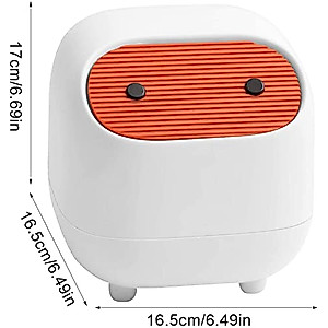 Yuzita Mini Trash Can with Lid Desk Small Plastic Trash Can Countertop Push Trash Can for Bathroom Dresser, Desk, Office or Coffee Table, Green, with 100 Trash Bags (White)