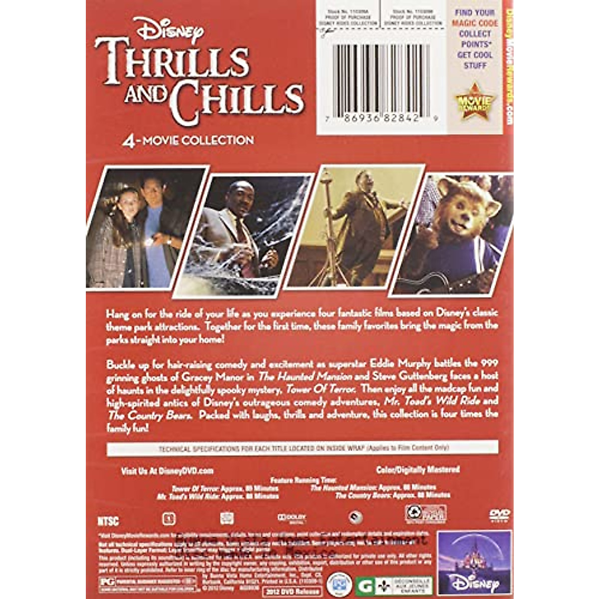 Disney 4-Movie Collection: Thrills and Chills (Haunted Mansion, Tower Of Terror, Mr. Toad's Wild Ride, Country Bears)