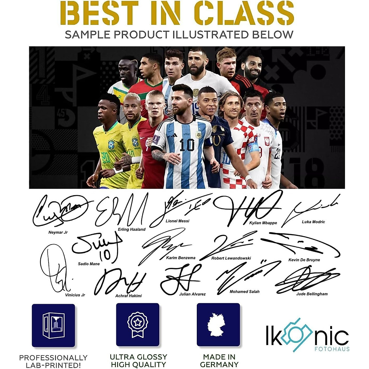Ikonic Fotohaus Lionel Messi Argentina Goat Signed Photo Autograph Print Wall Art Home Decor