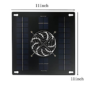 Amikadom #11HHa1 Solar Panel Fans 5W Solar Panel Powered Fan Waterproof Outdoor Solar Exhaust Ventilation Fan for Greenhouse Hicken Co