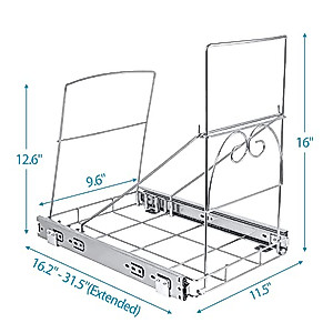 Pull Out Trash Can Under Cabinet, Under Sink Adjustable Pull Out Shelf for Kitchen Trash Can, Fit for Most 7-11 Gallon Garbage Can (Trash Can Not Included)