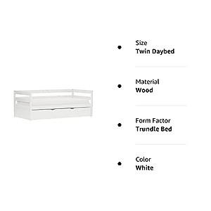 Hillsdale Caspian Trundle, Twin Daybed, White