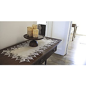 Lace Runner Neutral Earth Tones Table Runner Dresser Scarf Coffee Table Runner (16Wx36L)