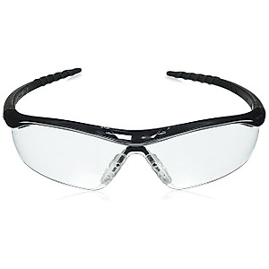 MCR Safety DL110 Dallas Safety Glasses with Polished Black Frame and Clear Lens