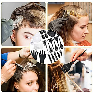 47 Pieces Hair Dye Coloring Kit Hair Tinting Bowl Dye Brush, Ear Cover, Gloves for Hair Coloring Bleaching Hair Dryers DIY Salon Hair Dye Tools Hair Dye Tools