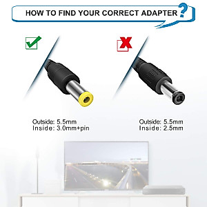 PwrON 12V AC Adapter Compatible with Sony BDP-BX BDP-S Series Blu-ray Disc DVD Player BDP-BX120 BDP-BX520 BDP-BX350 BDP-BX670 BDP-S1200 BDP-S1700 BDP-S3700 BDP-S3200 BDP-S6700, PN: AC-M1208UC