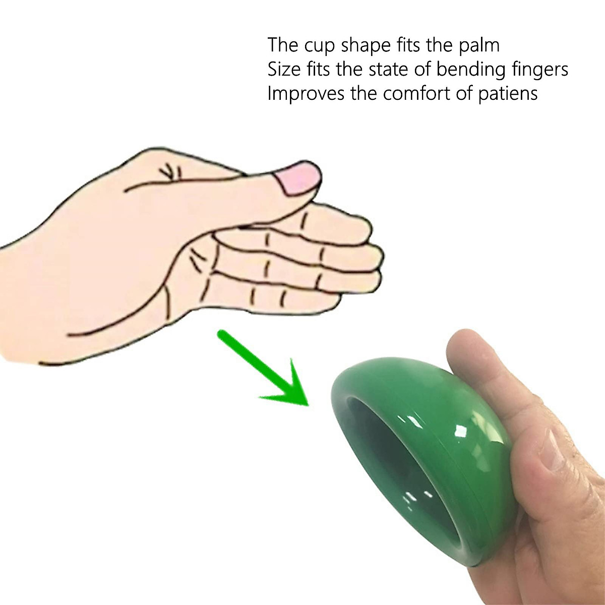 Beisto Sputum Cup, Silicone Palm Chest Percussion Cup, Sputum Remover Cup for Bed-Rest Patients Bedridden Elders to Expectorate Infant Phlegm Removing, Green