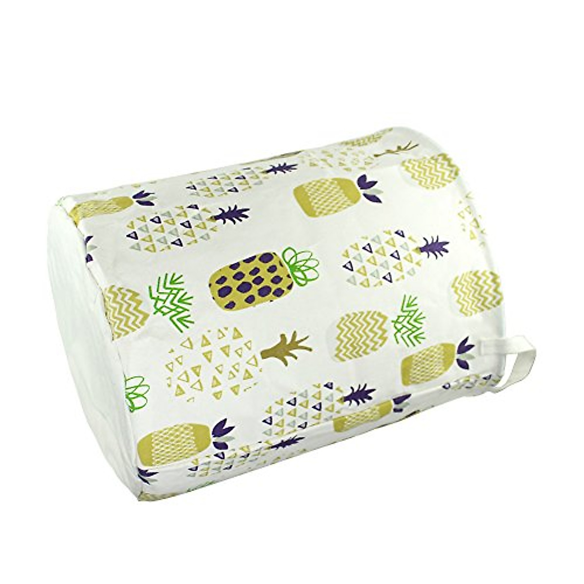 Orino 19 x 16.5 Inches Extra Large Canvas Fabric Folding Storage bin with Handle Waterproof Home Decor Laundry Hamper Organize Pineapple Storage Baskets for Dirty Clothes, Toy (Yellow)