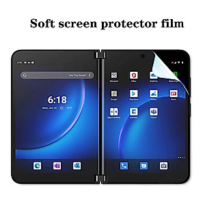 BYIUIHS 2 PCS Screen Protector Designed for Microsoft Surface Duo 2, Left Screen and Right Screen Protector Film High Definition Clear Shield TPU