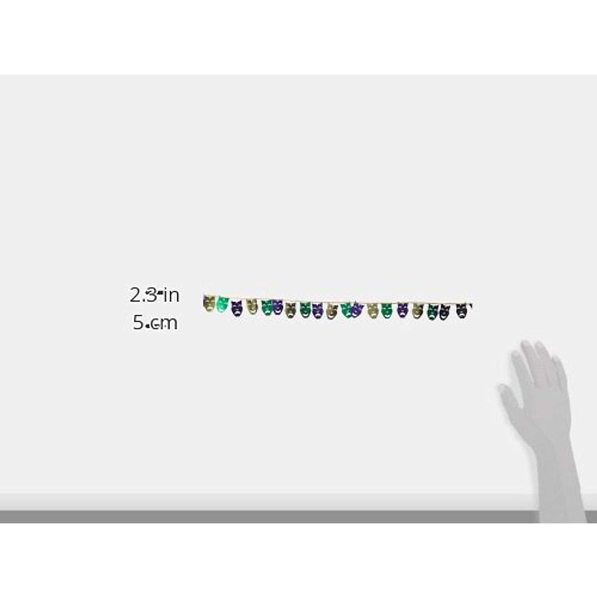 amscan Mardi Gras Mask String Garland Party Decoration, Multi Color, 12 x 3” (2-Pack)