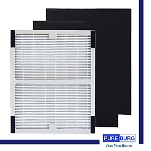 PUREBURG IAF-H-100A True HEPA Replacement Filter Kit Compatible with Idylis IAF-H-100A AC-2119 IAPC-10-140 IAP-10-100 IAP-10-150 Air Purifiers, H13 Activated carbon Pre-Filter Air Clean Dust VOCs