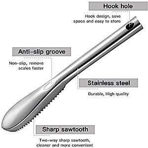 Fish Scaler Remover, Fish Scaler Scraper Stainless Steel Cleaning Brush Easily Remove Fish Scale Tool