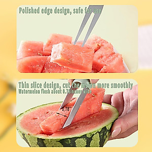 3-in-1Watermelon Cutter Slicer,Watermelon Cutter Slicer Tool,Stainless Steel Watermelon Slicer Cutter,Portable Fruit Cutter Set for Home,for Camping, Encourages Kids' Hands-On Skills,1pcs.