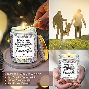 Candle Gifts for Mom Dad Parents - Sorry You Had to Raise My Siblings, Love, Your Favorite - Humor Mother's Day Father's Day Gifts for Mom Dad Parents