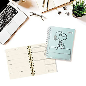 Graphique 2024 Spiral Frosted Cover Planner | 18 Month Organizer July 2023 - Dec. 2024 | Weekly & Monthly Spreads | To-Do & Note List | Reference Tabs | Reminder Stickers | Snoopy House | 6” x 8”