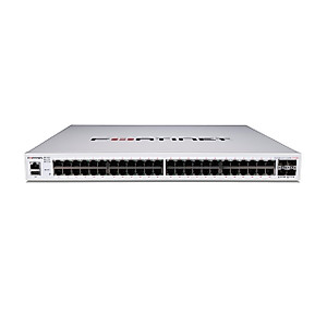 FORTINET INC. Fortinet FS 448E FPOE Ethernet Switch 48 Ports 3 Layer Supported Modular Twisted Pair, Optical Fiber Rack mountable