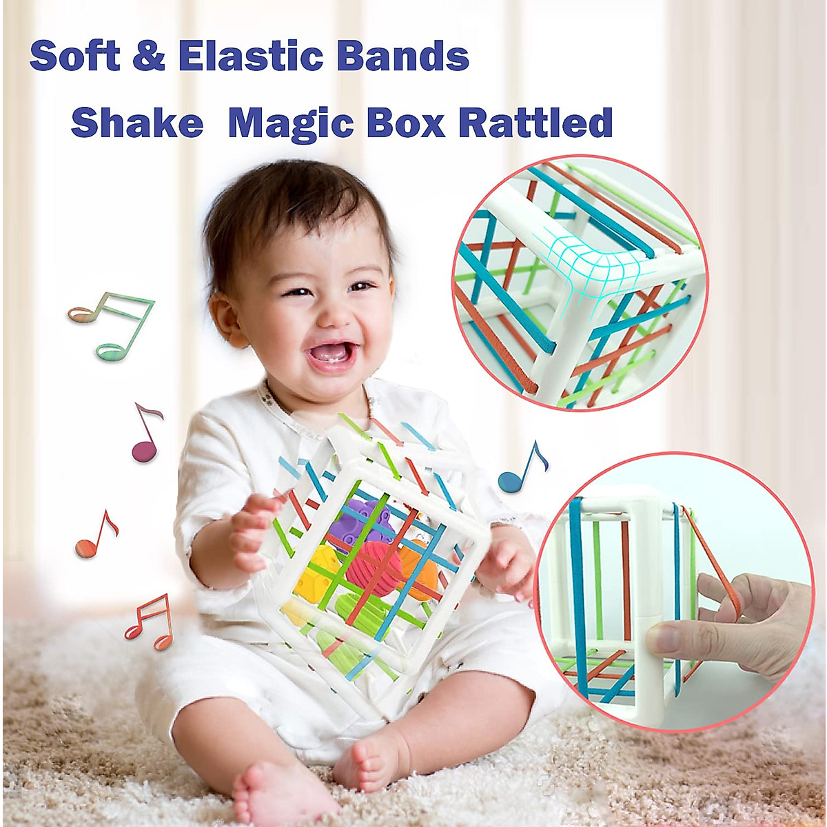 ELLASTAR Baby Shape Sorting Toys Set, Toys for 1-2 Year Old Boys and Girls, 8 PCS Sensory Toys with Activity Cube Set, Montessori Toys for 1 Year Old, Early Learning Toys for Toddlers and Babies