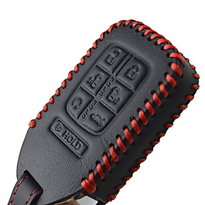 Handmade Stitching Leather Key Cover for Honda Odyssey Elite Ex 7 Buttons 2024 2023 2022 2021 2020 2019 2018..