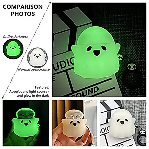 Compatible with AirPods Case Cover, Luminous Cute Ghost Case Designed for Airpods 2nd & 1st, Soft Silicone Anime Funny 3D Cartoon Apple AirPods 2/1 Case for Women Men Kids Teens Girls Boys