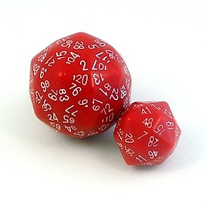 120-sided and 48-Sided Dice in Red