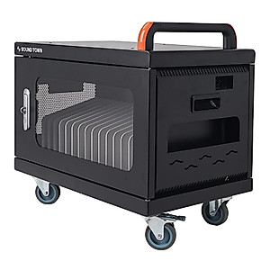 Sound Town Multi-Device Charging Cart with 16 USB Charging Ports and Casters, for iPads, Tablets, Wall Mountable (STCC-USB16US)