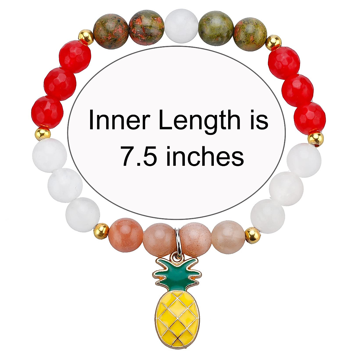 Haoze IVF Gifts for Women Infertility Pineapple Charm Bracelet Fertility Journey Bracelet Positive Pregnancy Reiki Infused Jewelry Pregnancy Gift for Her(Pineapple)