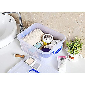 9 Quart Clear Storage Latch Bins with Lids/Handle, Plastic Clear Stackable Box, 9-Liter (2 Pack)