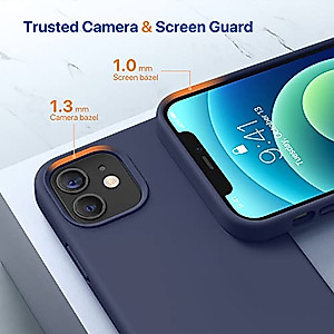Miracase Compatible with iPhone 12 Phone Case and iPhone 12 Pro Phone Case 6.1 inch(2020),Liquid Silicone Gel Rubber Full Body Protection Shockproof Drop Protection Case(Navy Blue)