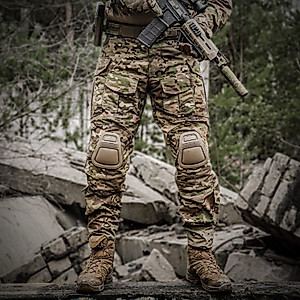 VOTAGOO Combat Pants with Knee Pads, G3 Hunting Camo Pants for Men Tactical Military Paintball Trousers Airsoft Gear