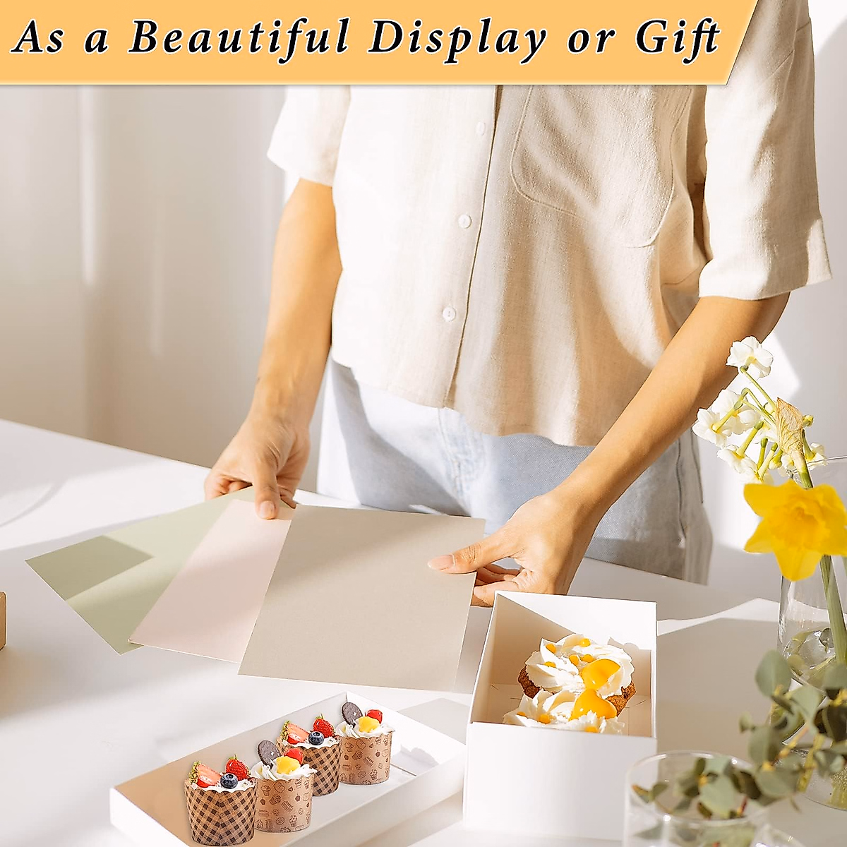 WOENOER Baking Cups, 200 PCS Paper Cupcake Liners Muffin Liner, Brown Cup Cake Baking Holder Kraft Paper Cup Heavy Duty Greaseproof Wrappers Supplies for Fall Bakery Wedding Christmas Cup (Small)