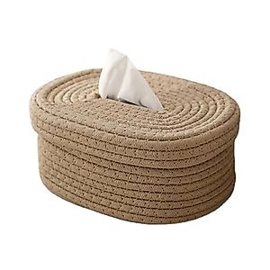 WISELADY Scandinavian Style Tissue Box, Tissue Drawer Box, Simple Rectangular Storage Box for Living Room Table Napkin Organizer (Brown,Medium)