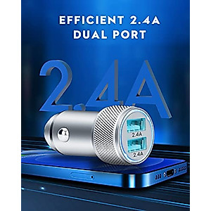 TIKALONG Car Charger Compatible with iPhone 13/12/11/XR/XS/X/Pro Max 8/7/6/6S Plus 5S/5C/SE2, iPad Air Mini Pro (2.4A Dual Port USB Car Charger Adapter with 2X 3ft Charging Cable Cord) (3in1 Pack)