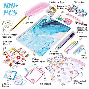 VERTOY DIY Journal Set for Girls Ages 8-12 - Kids Scrapbook Diary Journaling Kit for Writing, Ideas Birthday Gifts and Toys for 8 9 10 11 12 13+ Years Old, Teenage Kids