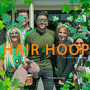 Zoestar St Patrick's Day Headband Green Shamrock Hat Irish Clover Holiday Hair Accessories for Women (Style 4)