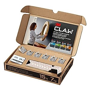 3M CLAW Drywall Picture Hanger with Temporary Spot Marker, Holds 15 lbs, 6 Hangers, 6 Markers/Pack