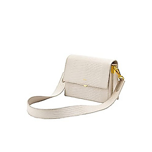 JW PEI Women's Mini Flap Crossbody (Ivory Lizard)