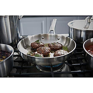 Calphalon 11-Piece Pots and Pans Set, Stainless Steel Kitchen Cookware with Stay-Cool Handles, Dishwasher Safe, Silver