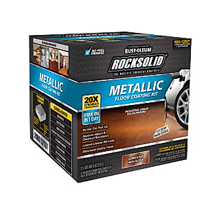 Rust-Oleum 286894 Rocksolid Metallic Garage Floor Coating, 2.18 Quarts (Pack of 1), Copper Pot, 70 Fl. Oz
