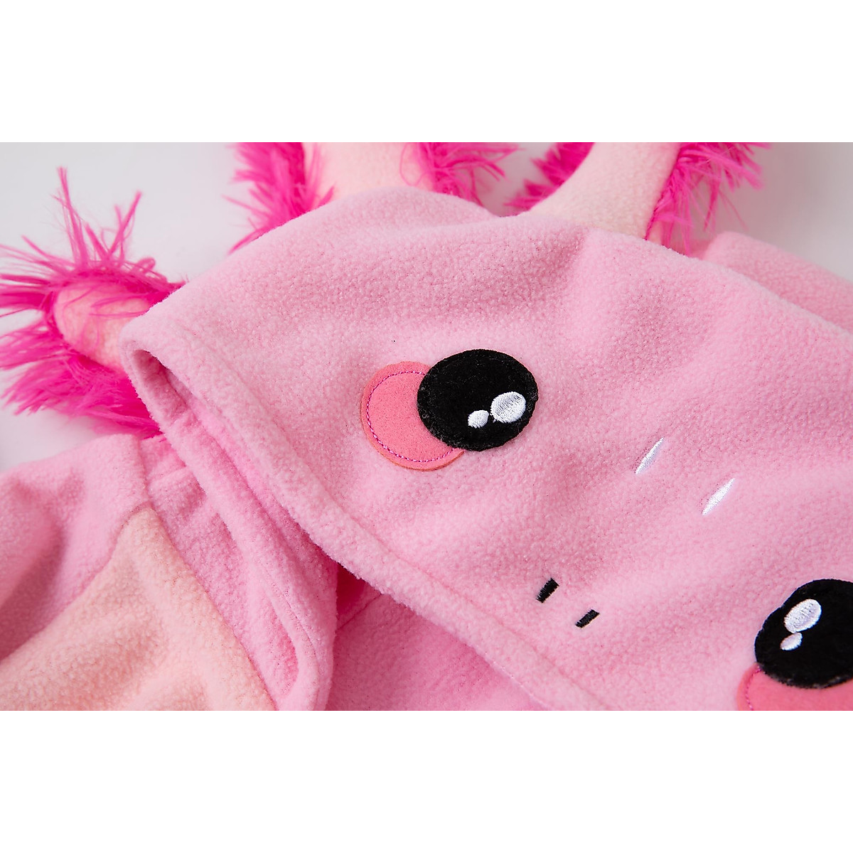 OGU' DEAL Kid's Pink Animal Onesie Costume Halloween Party Cosplay One Piece Jumpsuits Fleece Sleepwear for Girls