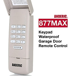 Anderic 877MAX Garage Door Keypad Compatible with Liftmaster Garage Door Openers Fit for All Liftmaster Garage Door Openers Manufactured Since 1993 for Purple Yellow Green Red Orange Learn Keys