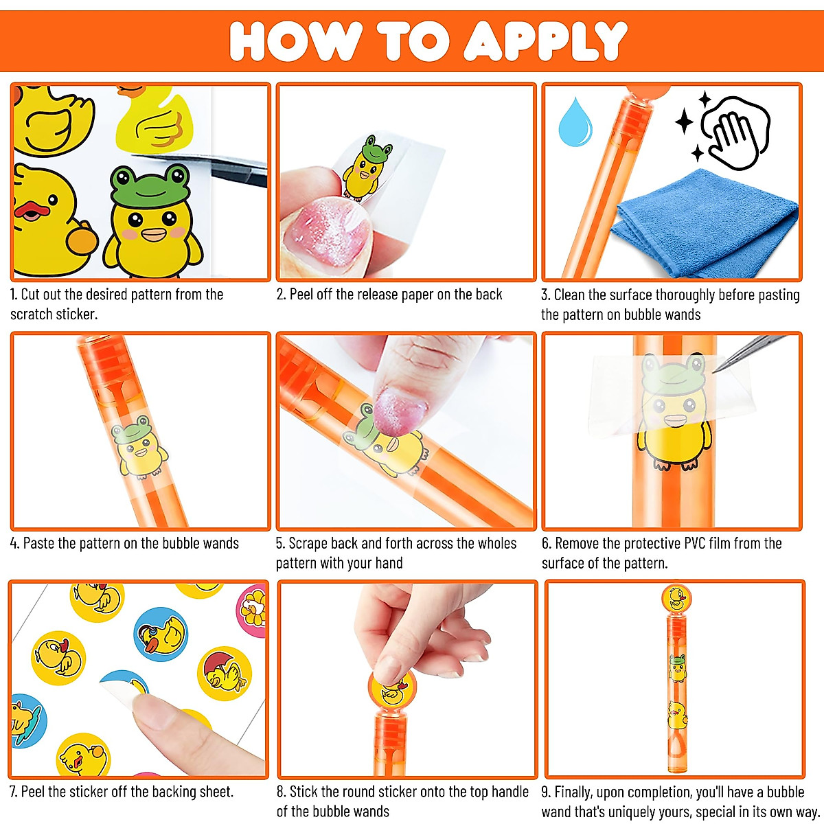 60PCS Duck Party Favors 12PCS DIY Bubble Wands 48PCS Stickers for Goodie Bag Fillers Pinata Stuffers, Mini Bubble Bulk Birthday Party Supplies Gifts Class Prizes for Toddlers Boys Girls