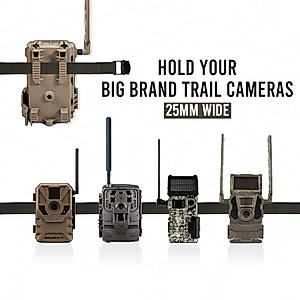 Trail Camera Straps, Upperosey Game Cam Mounting Strap with Long-Lasting Alloy Buckle, Nylon Fiber Strap for Wildlife Trail Camera Accessory, 25mm Width* 6 ft. Long, 2-Pack, Brown